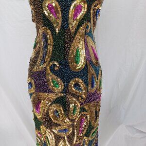 SCO Designs | Dresses | Cocktail Dress Hand Beaded V Neck | Poshmark